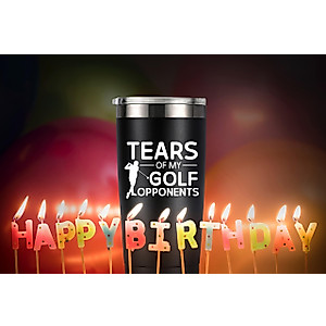 Golf Gifts for Men Dad, Grandpa, Uncle, Him. Husband - Valentines Day Golf Lover Unique Coffee Cup - Fathers Day Gift- 20oz Stainless Steel Double Wall Insulated Golfer Tumbler