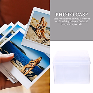 VILLCASE Plastic Postcards Storage Box, Transparent Greeting Card Organizer Portable Business Card Holder, Photo Organizer Cases for Crafts, Scrapbook, Paper, Envelopes