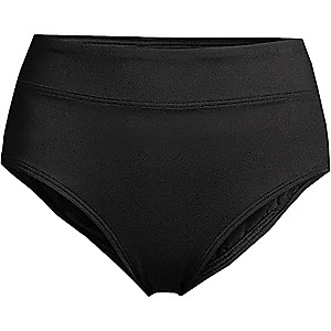 Lands' End Womens Chlorine Resistant High Waisted Bikini Bottoms Control Deep Sea Navy Regular 12