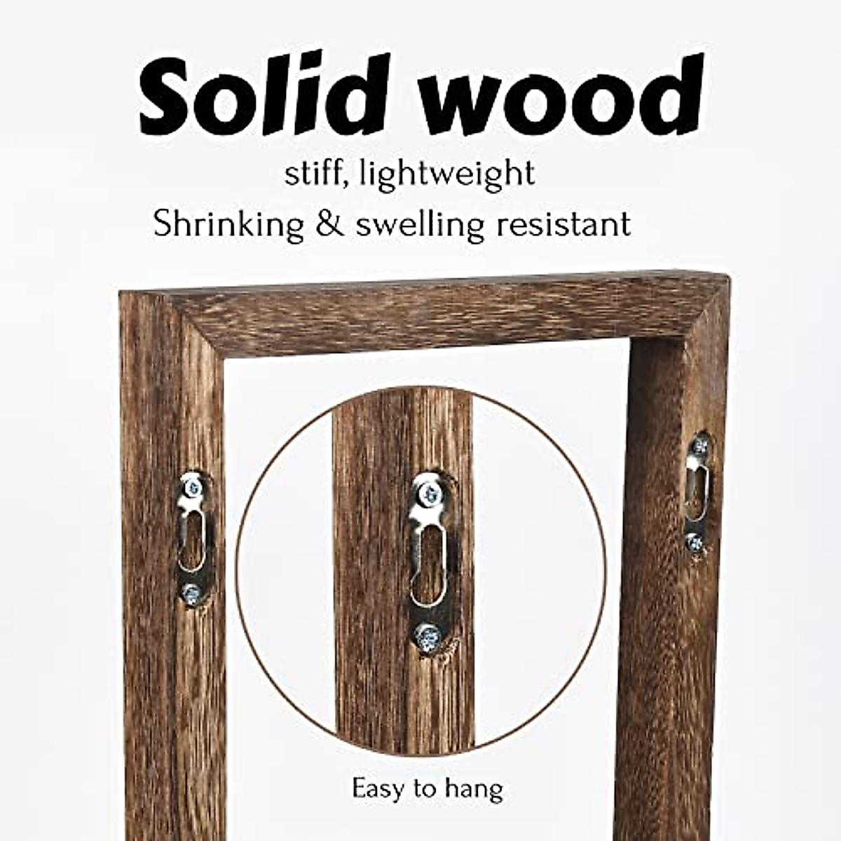 idee-home Wall Shelves Floating Shelves for Wall Set of 4, Hanging Shelves for Wall Storage, Square Wall Shelf Decor, Wall Mounted Shelves for Bathroom, Living Room Brown