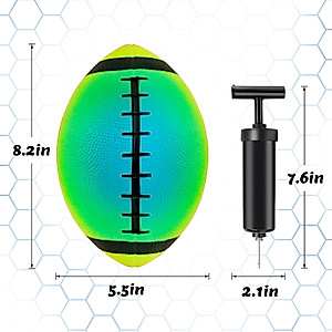 Homotte Rainbow Sports Balls Pack of 4, 1 Each of 8.5" Football, Basketball, Soccer and Volleyball for Playground, Inflatable Multi-Sport Ball Set with 1 Pump for Kids Outdoor Activities
