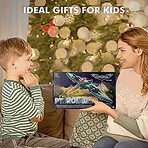 Pterosaur Dinosaur Toys Drone for Kids - Indoor Quadcopter with Altitude Hold, Headless Mode, LED Light One Key Start Speed Adjustment, Toys for 8 9 10 11 12 Year Old Boys&Girls, Birthday, Christmas Gifts
