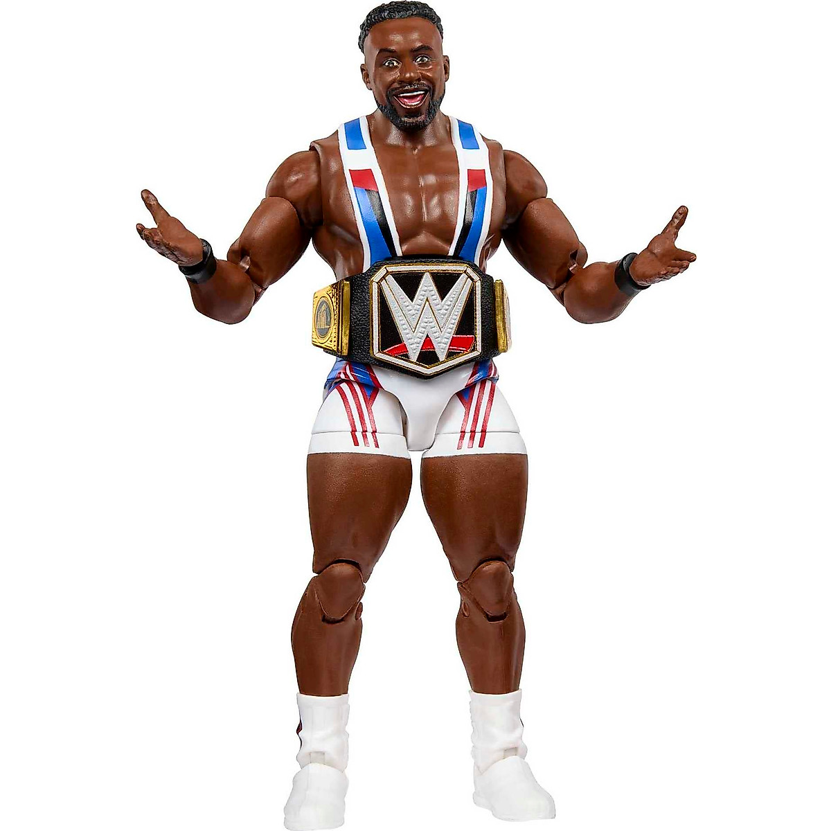 Mattel WWE Elite Collection Action Figure & Accessories, Series #98 Big E 6-inch Collectible with 25 Articulation Points & Swappable Hands