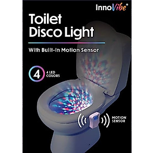 Toilet Disco Light, motion activated, turn your late night-light bathroom into an awesome experience, 4 awesome disco lights to optomize your fun, bathroom accessory, great for gifts, coolest toilet