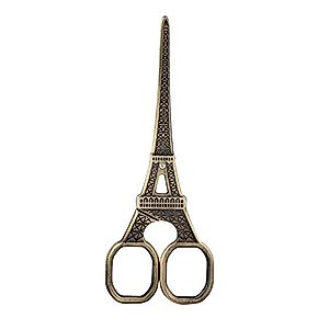 Stainless Steel Scissors DIY Fashionable Eiffel Tower Shape Sewing Shears Art Work Dresser Embroidery Tool Scissor(bronze)