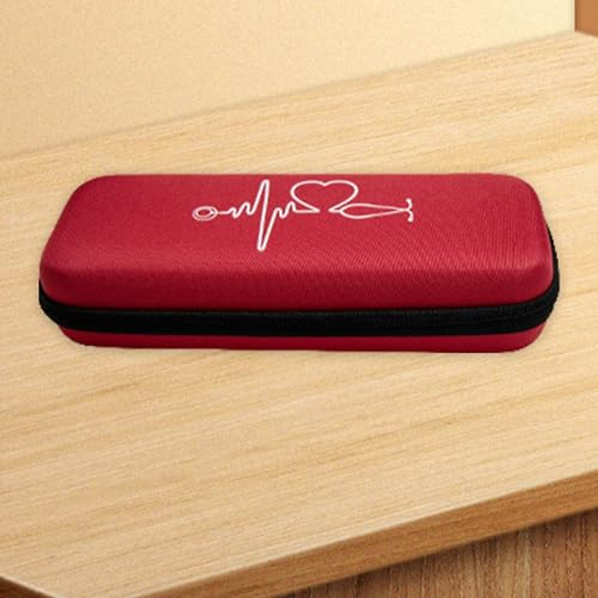 DimyFew Stethoscope Carrying Case, Stethoscope Carrying Bag Stethoscope Holder Travel Protective Carry Covers, Storage Box, Organizer, Red