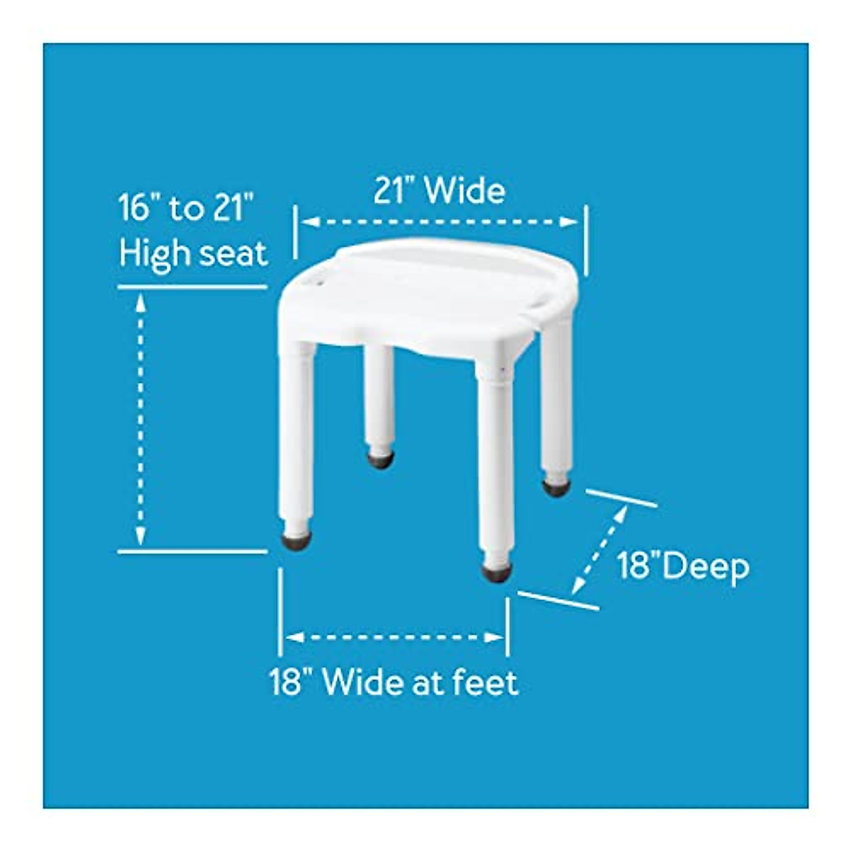 Carex Universal Bath Seat and Shower Chair - Bath Chair Supports Up To 400 Pounds - Adjustable Height Shower Bench, Plastic Stool For Shower, Shower Seat