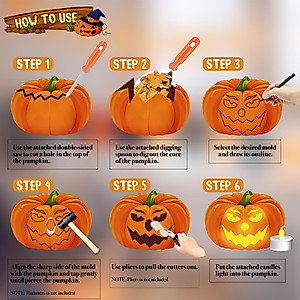 Pumpkin Carving Tools for Kids, All in One 30Pcs Halloween Pumpkin Carving Kit, Easy and Safe Pumpkin Carving Set, Pumpkin Carving Stencils Cookie Cutters Pumpkin Carving Knife