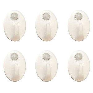 Hometeq (6 Pack) Self Adhesive Hooks Sticky Wall Mount Hooks for Bathroom Kitchen Office