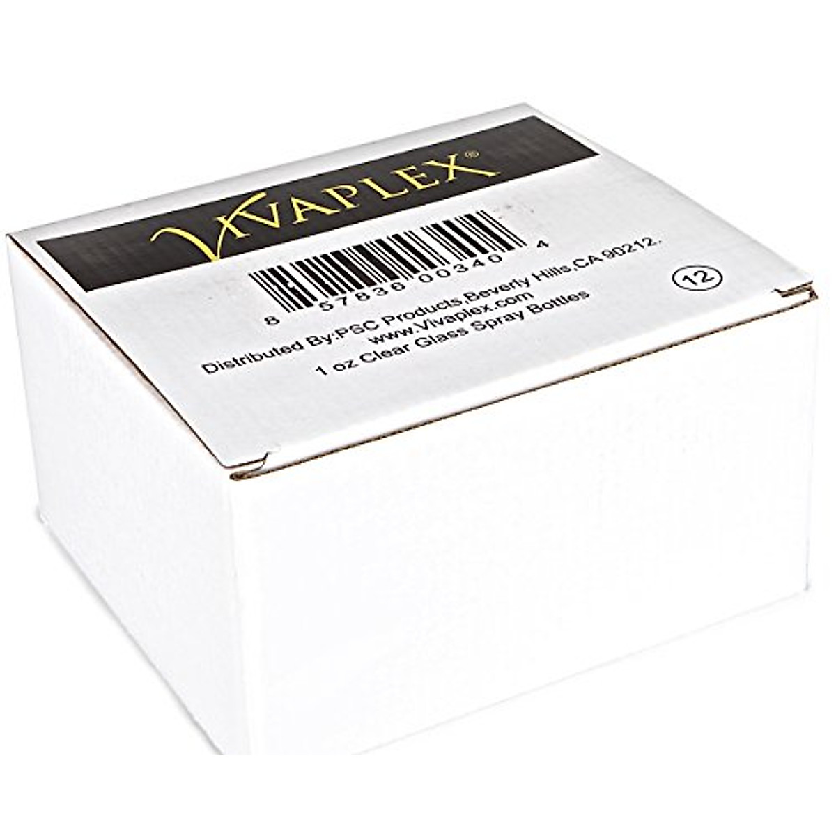 Vivaplex, 12, Clear, 1 oz Glass Bottles, with Black Fine Mist Sprayers