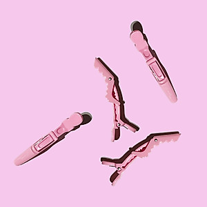 Mermade Hair Grip Clips - Hair Clips for Styling, Alligator Clips for Hair Sectioning, Professional Salon Quality Styling Clips - Signature Pink Clips (Pack of 4)