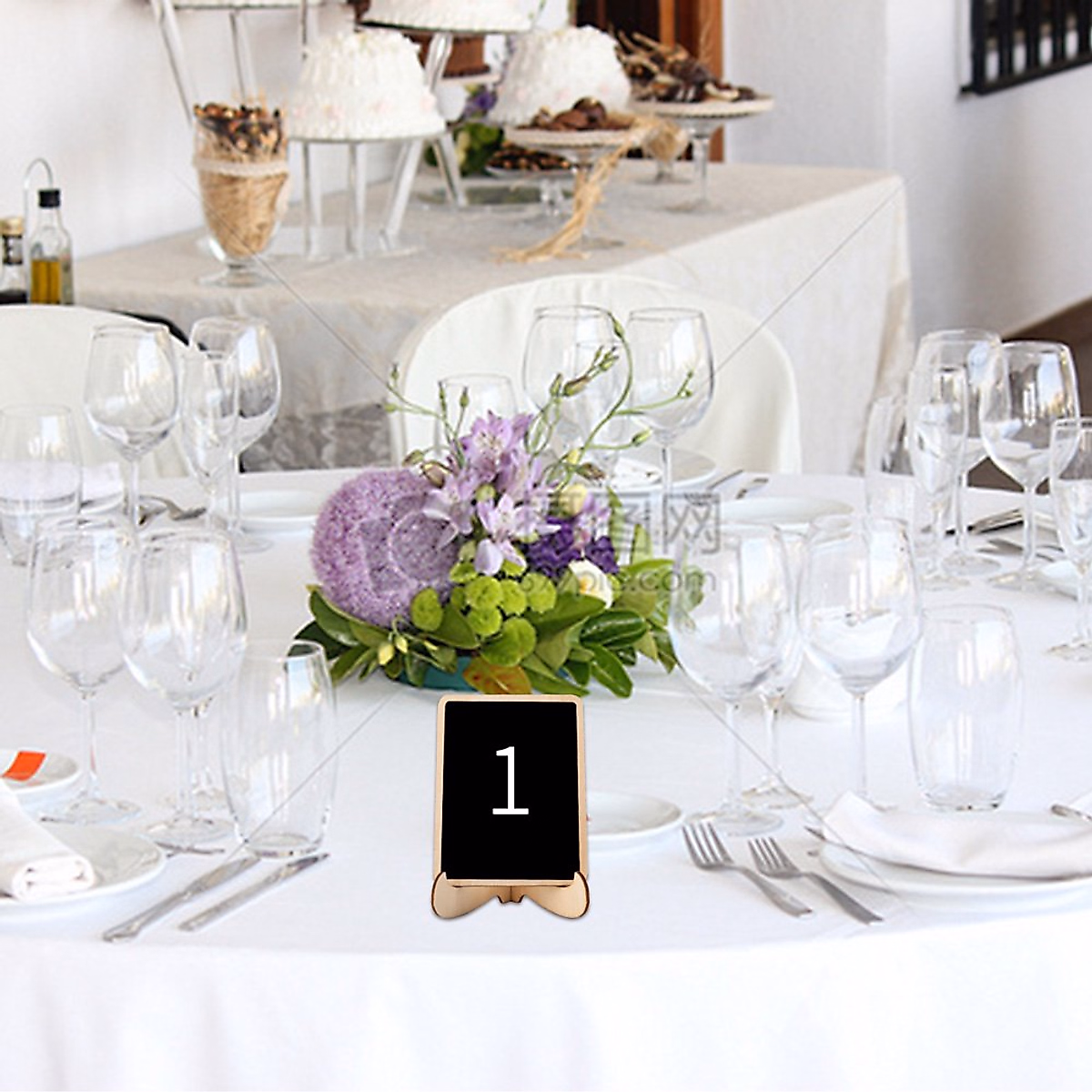 Mini Chalkboards Place Cards 3.94 X 2.95 Inch with Easel Stand and Erasable Chalk for Weddings, Party Supplies, Table Numbers, Food Signs and Special Event Decoration (20 Sets)