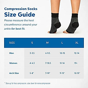 THEODORE MAGNUS Premium Compression Socks for Plantar Fasciitis, Foot Sleeves for Everyday and Pain Relief Treatment with Arch Support - White - Medium (1 Pair) - CS1-White-M
