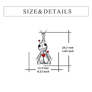 YFN Voodoo Necklace Sterling Silver Witch Voodoo Pendant Gothic Jewelry Gifts for Women