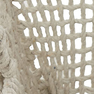 Deco 79 Farmhouse Cotton Storage Basket, 9", 8"H, White