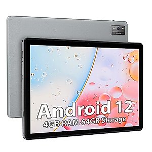 YUMKEM Android 12.0 Tablet, 10.1 inch Tablets Android, 8000mAh Battery 1TB Expand 64GB ROM 4GB RAM, GMS Certified, HD Touch Screen with Dual Camera WiFi Bluetooth for Kids Reading Office Work
