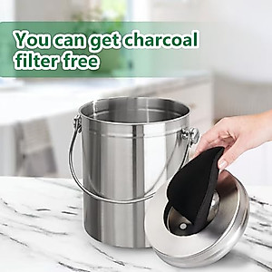 6 Pack Charcoal Filters for Kitchen Compost Bin, Compost Filters for Countertop Bin Pail Replacement, Activated Charcoal Home Bucket Refill Sets, Round 6.7 Inch