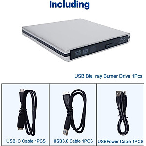 USB C Type C USB 3.0 External 3D HD Blue ray Player for MacBook pro USB C Blue ray Reader Combo DVD Burner Drive for MacBook Pro MacBook Air iMac All Laptop and Desktop pc