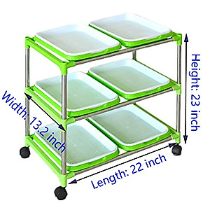 JMESTOHP 3 Layers Seed Sprouting Kit for Seed Sprouter Tray BPA Free for Alfalfa Sprouts Wheatgrass Grower Sprouting, Stainless Steel Shelf for Seed Sprouting Tray
