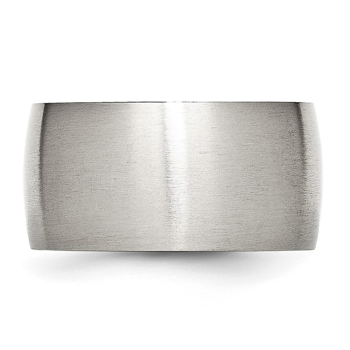 Stainless Steel Half Round Engravable 12mm Brushed Band Ring Size 11 Jewelry for Women