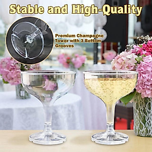 KYAPCK 50 Pcs Plastic Champagne Coupe Glasses for Parties, 5 oz Disposable Champagne Glasses Unbreakable Acrylic Martini Glasses (Clear)