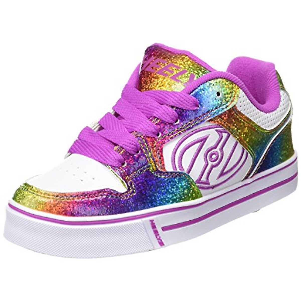 HEELYS Motion Plus (Little Kid/Big Kid/Adult) White/Rainbow/Hot Pink 3 Little Kid M