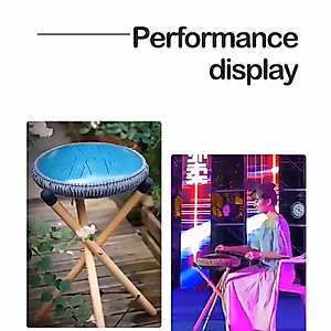 QiaoDongDian Wooden Steel Tongue Drum Stand Foldable,Handpan Drum Stand, Tripod Base,for 10 to 22 Inch Drum Percussion Instrument,Securely Holds Your Instrument. (Color : Dual-use)