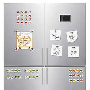 MORCART Grocery List Magnets - 96 PCS Shopping List Kitchen Food Series Refrigerator Magnets for Fruits, Breakfast, Vegetables, Seafood, Salad, and Meats - Toddlers Learning and Family Organization