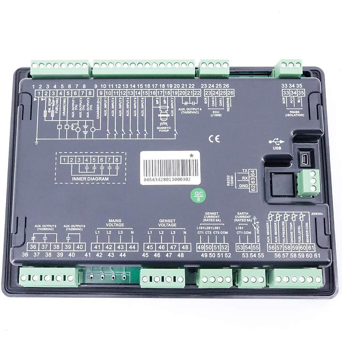 YFYIQI Genset Controller Generator Controller with CANBUS(1939) Precision Parameters Measuring Fixed Value Adjustment Time Setting Threshold Adjusting