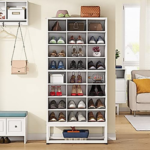 Tribesigns Shoe Storage Cabinet, 24 Pair Cubby Shoe Rack Organizer with Adjustable Shelves, 8-Tier Entryway Shoe Storage Closet Shoe Organizer for Living Room, Bedroom, Mudroom