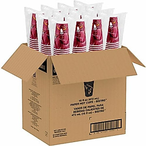 Solo® Paper Hot Cups, 16 Oz, Maroon, Carton Of 300 Cups
