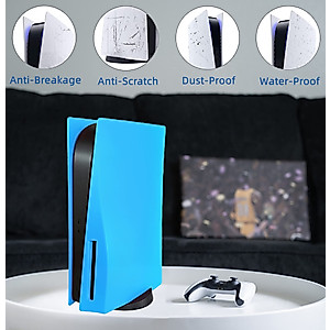 Disc Edition Face Plates Cover Skins Shell Panels for PS5 Console, Accessories for Playstation 5 Protective Replacement Faceplates Dustproof Anti-Scratch (Starlight Blue)