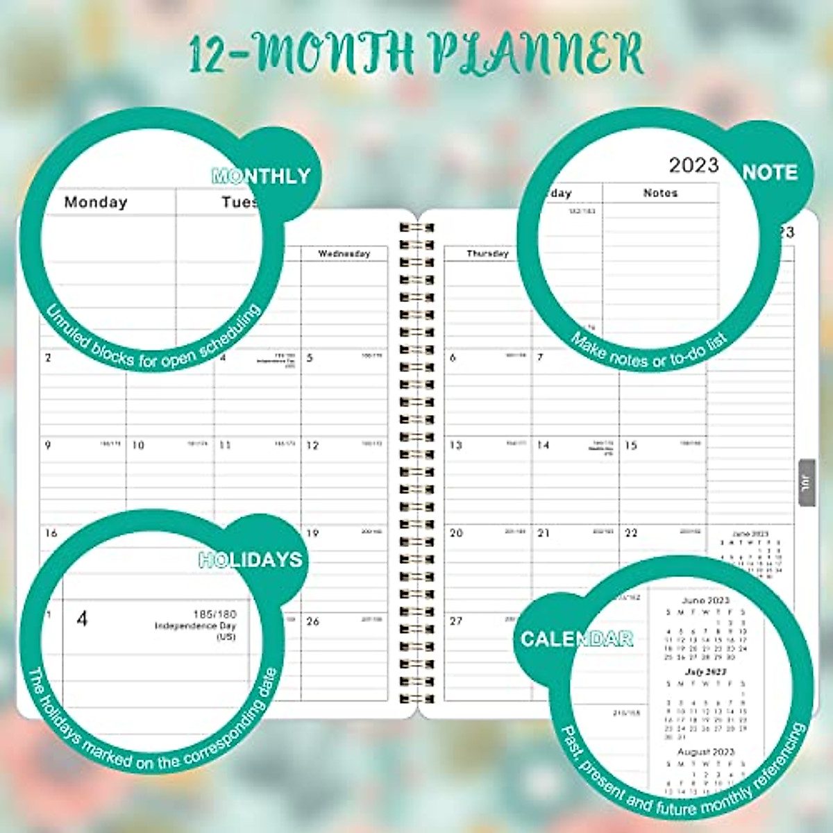 2023 Planner - 2023 Weekly Monthly Planner from January 2023 to December 2023, 2023 Planner Weekly and Monthly with Flexible Cover