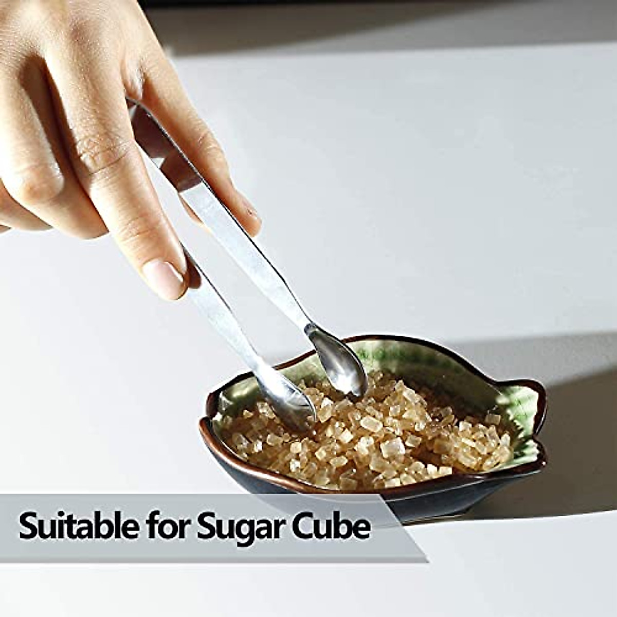 Ice Tongs Sugar Cubes Tongs - Stainless Steel Mini Serving Tongs Appetizers Tongs Small Kitchen Tongs for Tea Party Coffee Bar (6 PCS)