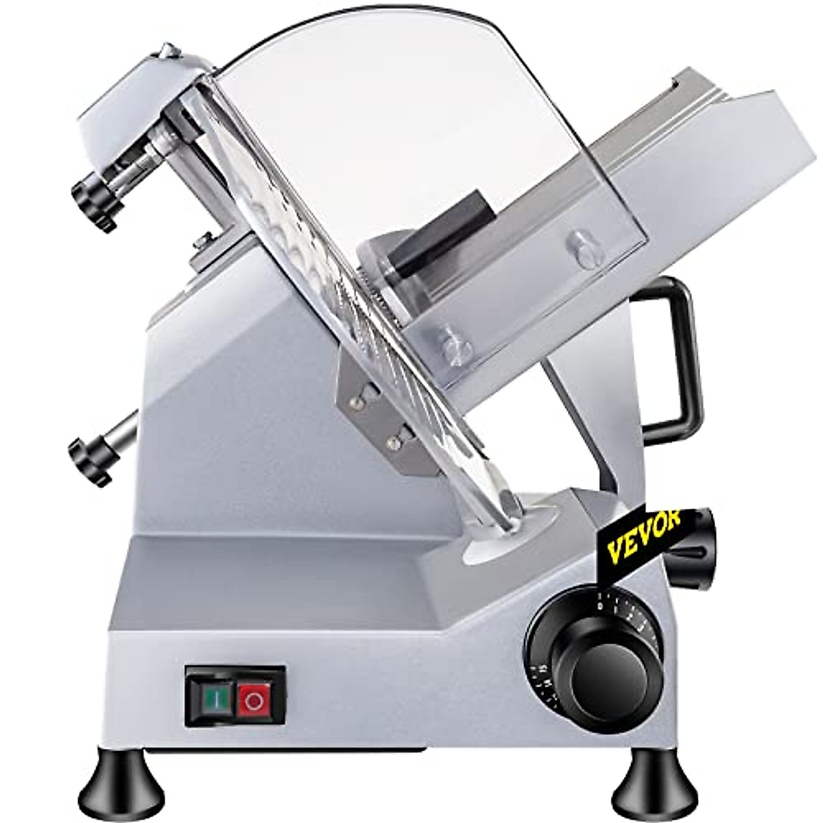 VEVOR Commercial Meat Slicer, 10 inch Electric Food Slicer, 240W Frozen Meat Deli Slicer, Premium Chromium-plated Steel Blade Semi-Auto Meat Slicer For Commercial and Home use