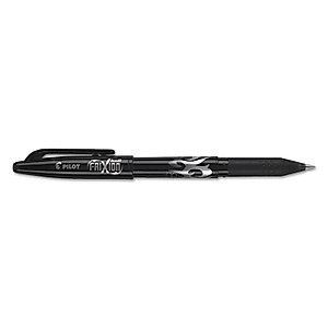 Pilot 31550 FRIXION BALL ERASABLE STICK GEL PEN, FINE 0.7MM, BLACK INK, BLACK BARREL