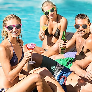 NEBURORA 6 Pack Neon Sunglasses Bulk Classic Retro Multicolor Party Sunglasses for Goody Bag Fillers Toys Adult Men Women Birthday Summer Beach Party Favors