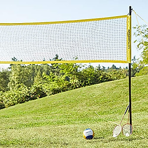 Amazon Basics Outdoor Volleyball and Badminton Combo Set