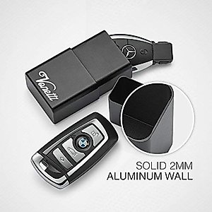 VONETTI Alpha Shield Originale - Premium RFID Signal Blocker Box - Smart Car Key Faraday Signal Protector, Keyless Go RFID Blocking Case, Crypto Wallet Safe Box, Signal Blocker Faraday Tin (Black)