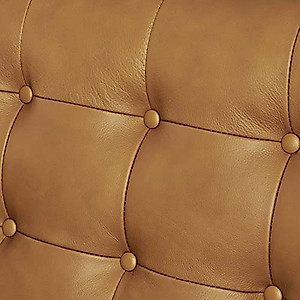Modway Exalt Tufted Vegan Leather Sofa, Tan