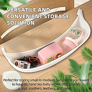 High Chair Catchy Compatible with Tripp Trapp Highchair Storage Tray | Multipurpose Highchair Storage Tray Accessory for Storage Bibs, Baby Wipes, Snacks, Toys | Dishwasher-Safe & BPA-Free - White