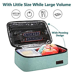 Gloppie Little Lunch Bag Small Insulated Lunch Box for Men Women Lunchbox Mini Lunchbag Petty Lunch Pail Reusable Kids Lunch Bag Snack Container Portable Cooler Bags Green