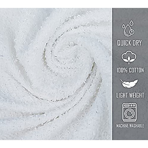 TOALLA (Pack of 12 White Bath Towels Bulk 24x48 Inches - Economy Cheap Bath Towels for Commercial Uses, Gym, Salon, Spa & Hair -Lightweight Bath Towels Quick Drying -Bath Towels Sets Bulk