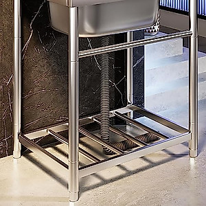 Commercial Kitchen Sink, 304 Stainless Steel Washbasin, Integrated Sink With Bracket, Large Single Sink For Household Sink (Size : 53 * 40cm)