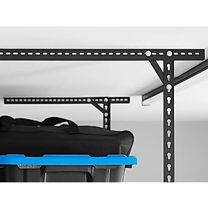 NewAge Products 4 ft. x 8 ft. VersaRac Pro Adjustable Overhead Garage Storage Rack, Heavy Duty Steel Garage Storage Organization, Ceiling Storage Racks, 800lbs Weight Capacity, (Black), 41200