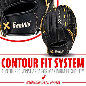 Franklin Sports unisex adult 12.5-Inch Franklin Sports Baseball Glove ProFlex Baseball Softball Glove Baseball Fastpitch Soft, Black/Camel, 12 1 2-Inch US