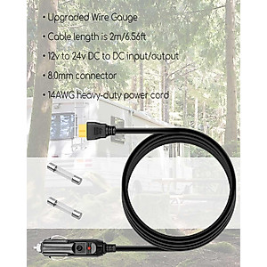 Car Charger Cable 12V/24V Fit for Ecoflow Delta/River Series Bluetti EB55 Anker 757/767 XT60 Connector Portable Power Station DC Adapter, 6.6Ft 14AWG