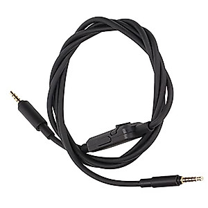 Zyyini Headphone Audio Cable for MMX 300 2nd Gen, 3.5mm with Wire Control Twisted Pair Replacement Headphone Cord, Support Volume Adjustment, Switch Songs Headset Cable Black, 1.3m/4.3ft