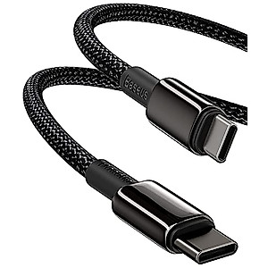 Baseus USB C Cable, 100W PD 5A QC 4.0 Fast Charging USB C to C Cable, Zinc Alloy Nylon Braided USB Type C Charger Cable for iPhone 15/Pro/Plus/Pro Max, MacBook, iPad Pro, Samsung S23/S22+ (6.6ft)