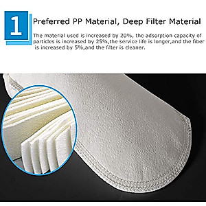 4 Inch Ring Polypropylene Felt Filter Bag 5 Micron 4" x 14" Liquid Aquarium Filter Socks Size 4 - Pack of 2 (4" x 14", 5 Micron)